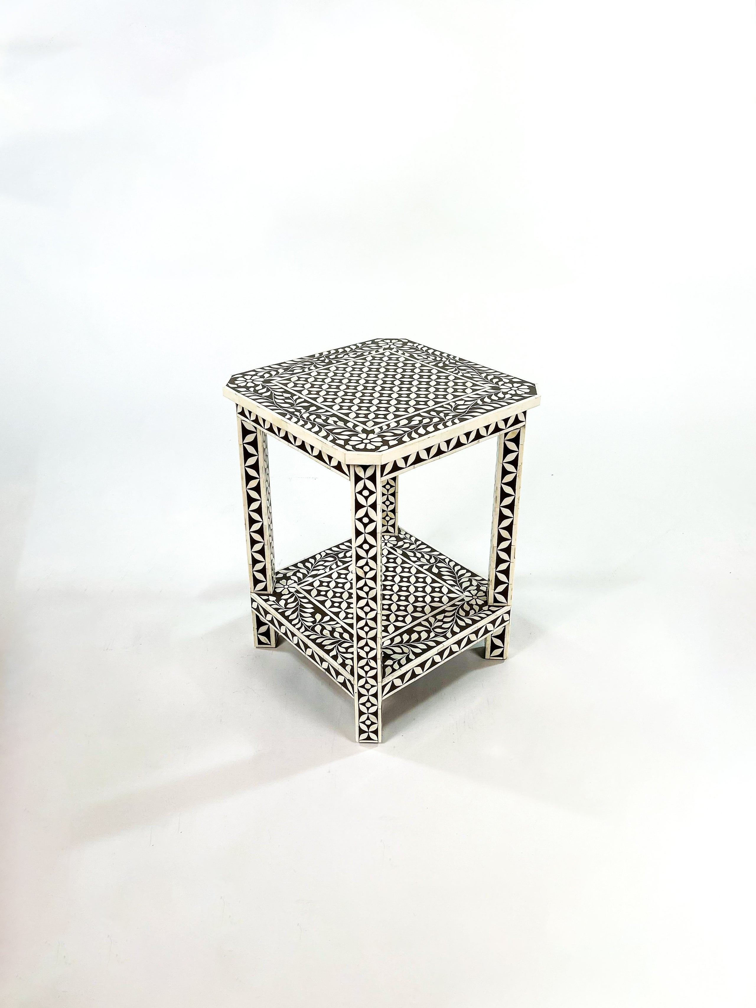 Brown Bone inlay Side Table